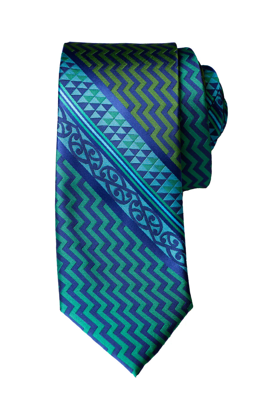 Poutama Neck Tie- Teal – Māori by Design