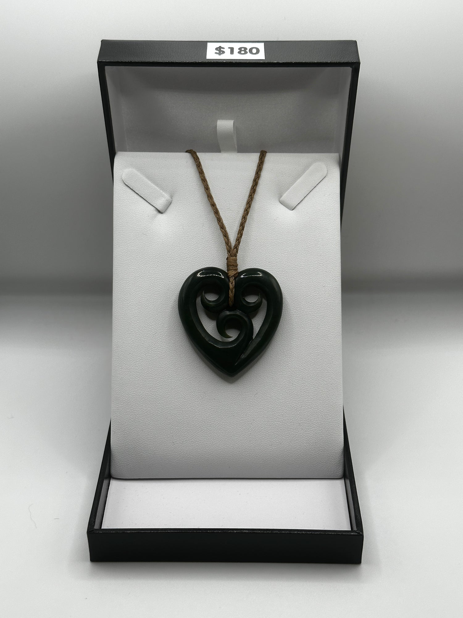 Small Triple Koru Heart Pounamu Necklace