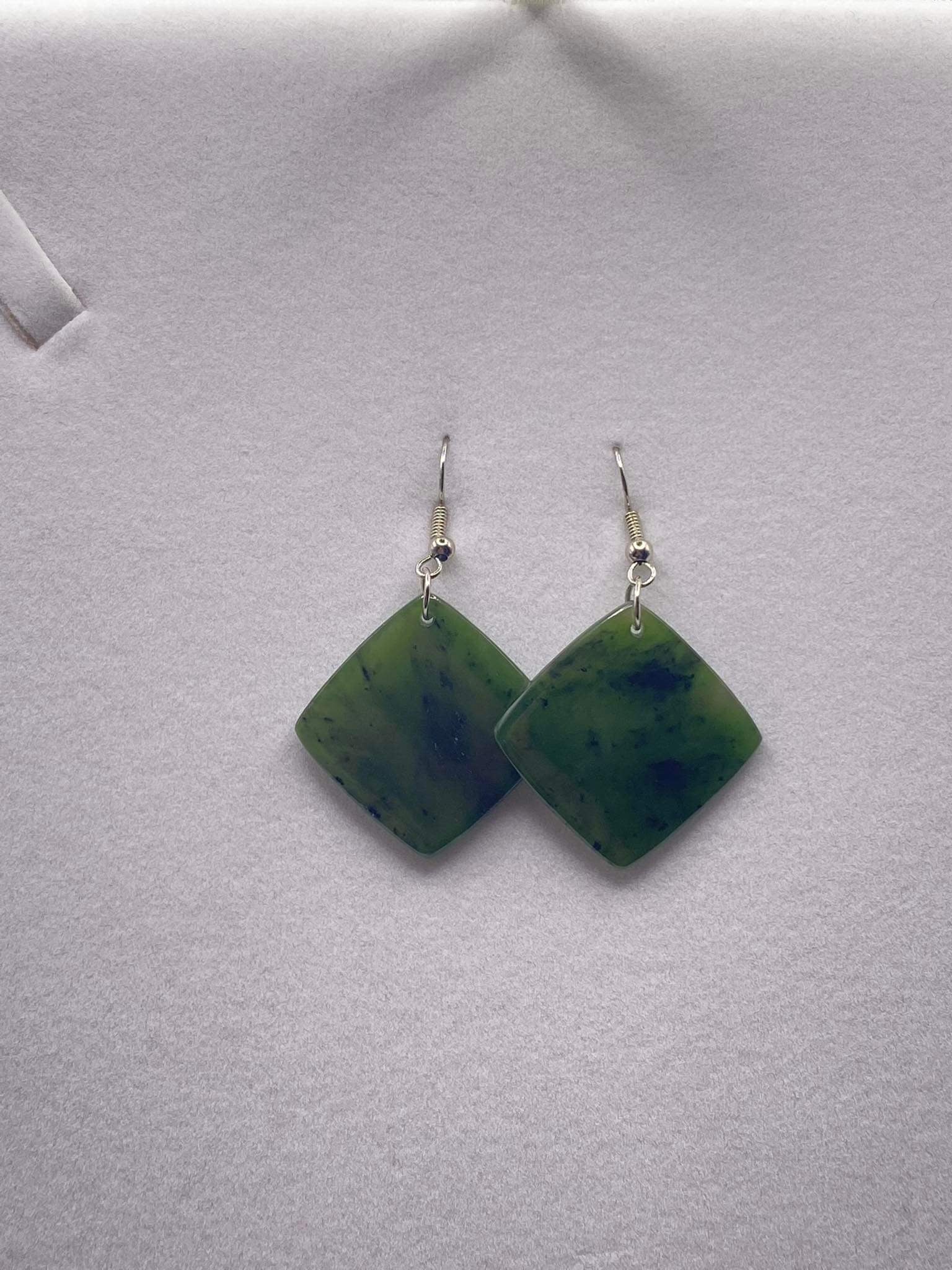 Pounamu Earrings 30mm x 30mm – Māori by Design